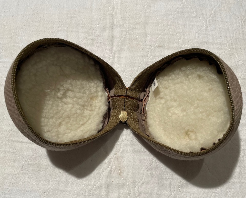 4" leather trim canvas zippered clamshell fly reel case | eBay