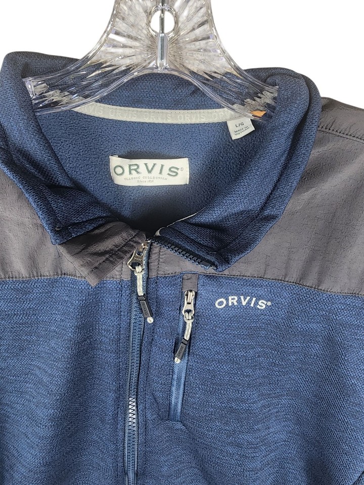 Orvis Mens Large Fleece Full Zip Classic Collection Jacket Blue ...