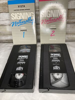 2 Tape Set Sign Language Signing Naturally Level 1 & 2 VHS Student ...