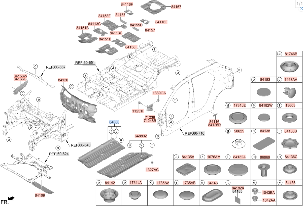 GENUINE BRAND NEW UNDER COVER ASSY, RH SUITS KIA NIRO HYBRID 1.6L 2023 ...