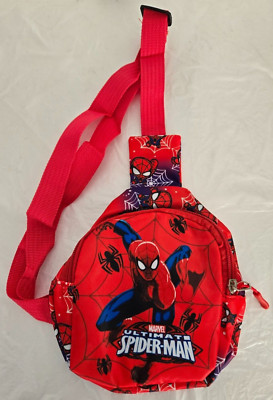 Marvel Spider Man Avengers Kids Mini Sling Bag 5" x 6.5" x 2" Red ...