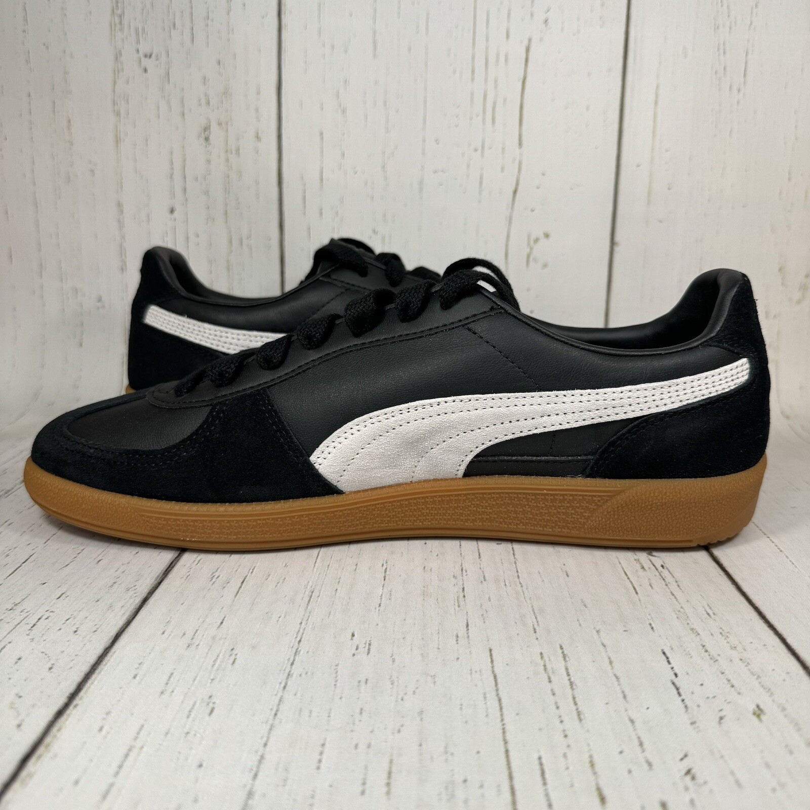 Brand New Men’s Puma Palermo Black Leather 39646403 Size 13 Gum White ...