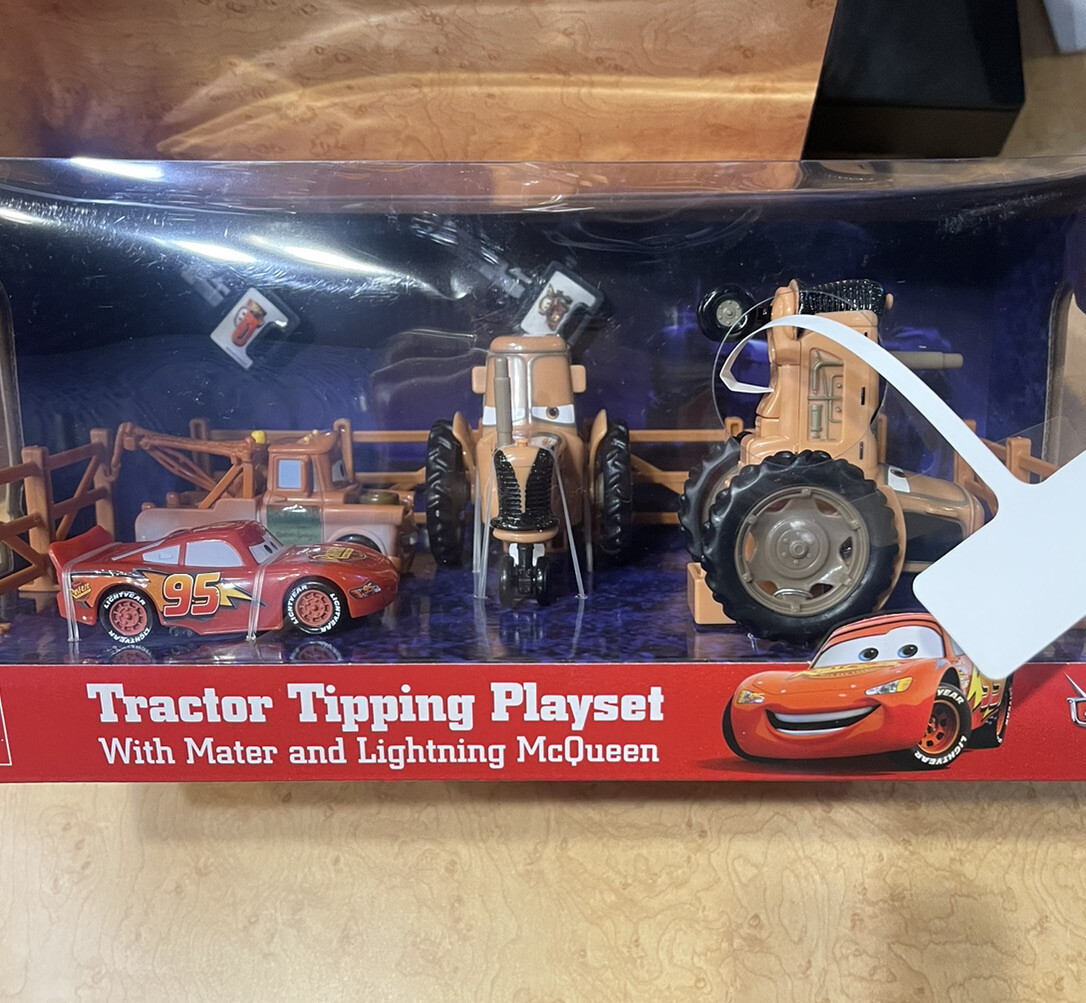 Disney Pixar Cars Tractor Tipping Playset with Mater and Lightning ...