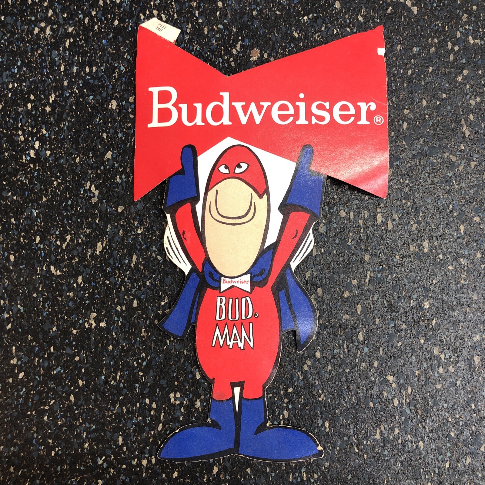 Sticker Budweiser Bud Man Holding Bowtie Logo About 9 1/4" High | eBay