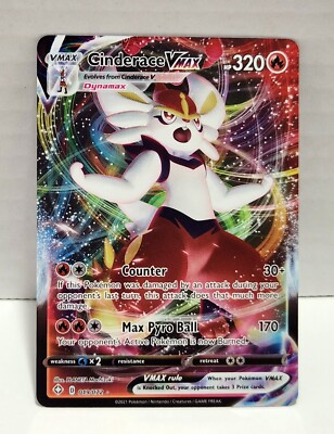 Cinderace VMAX 019/072 Shining Fates Full Art Ultra Rare Holo Pokémon ...