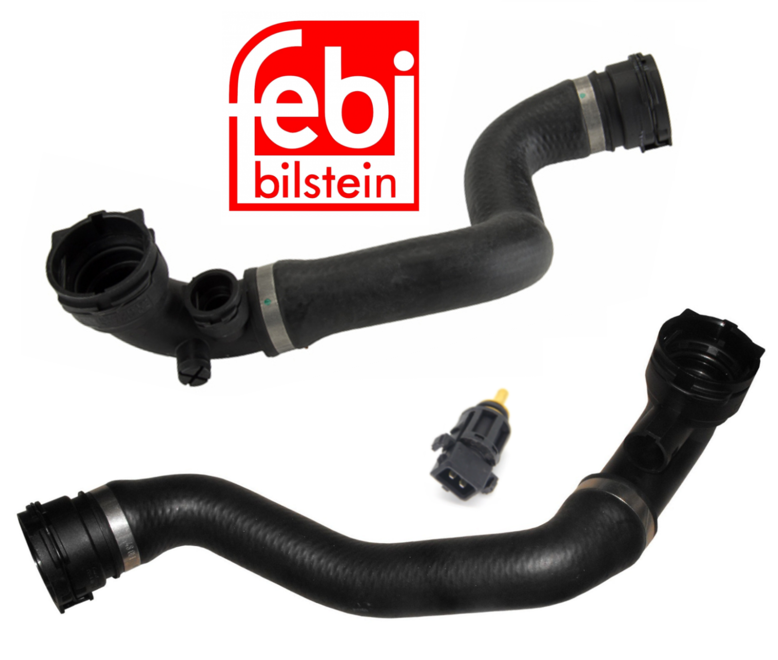 Upper & Lower Radiator Hose + Sensor Original Febi FOR BMW E53 X5 3.0i ...