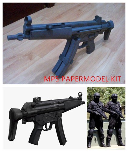 1:1 Scale Heckler & Koch MP5 Submachine Gun DIY Handcraft Paper Model ...
