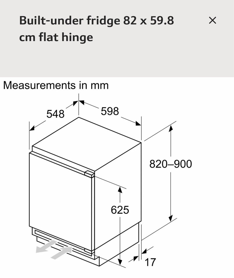 Neff KU1212FE0G N50 Built-Under Larder Fridge - Fixed Hinge | eBay UK