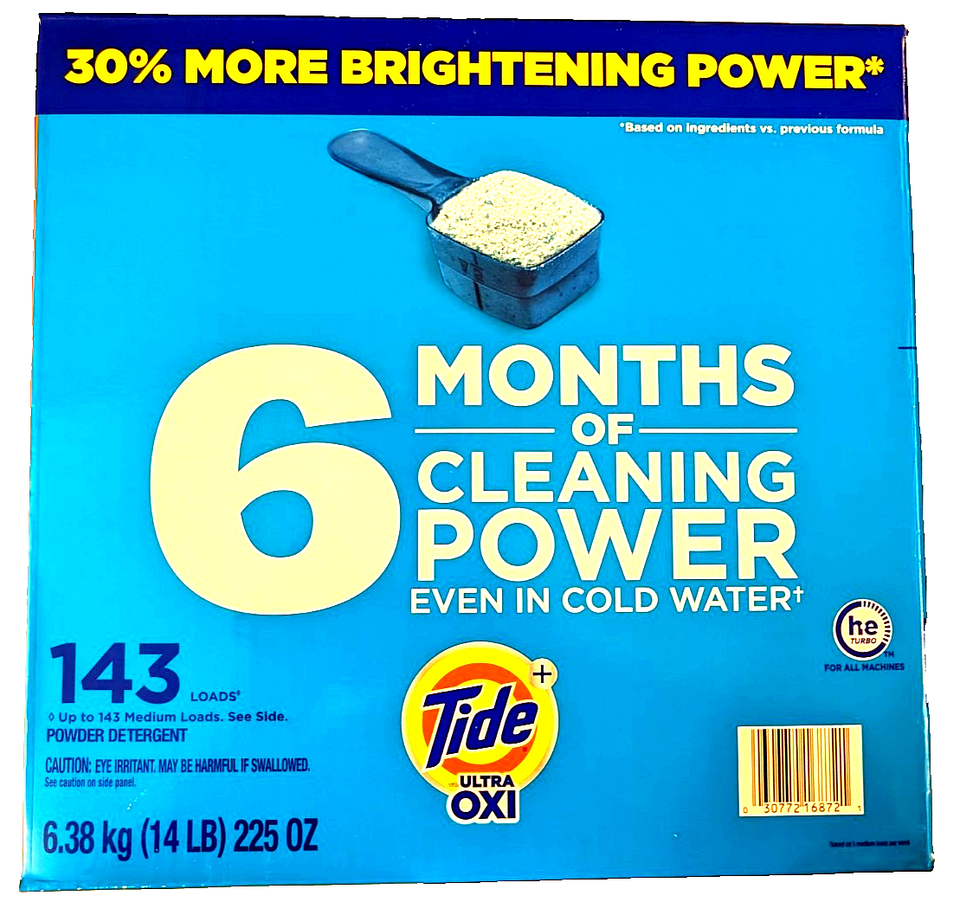 Tide Ultra Oxi he Powder Laundry Detergent Original 225 Oz (14 lb) 143 ...
