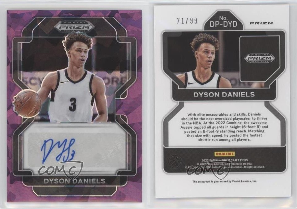 2022 Panini Prizm Draft Picks Purple Ice 71/99 Dyson Daniels #DP-DYD ...
