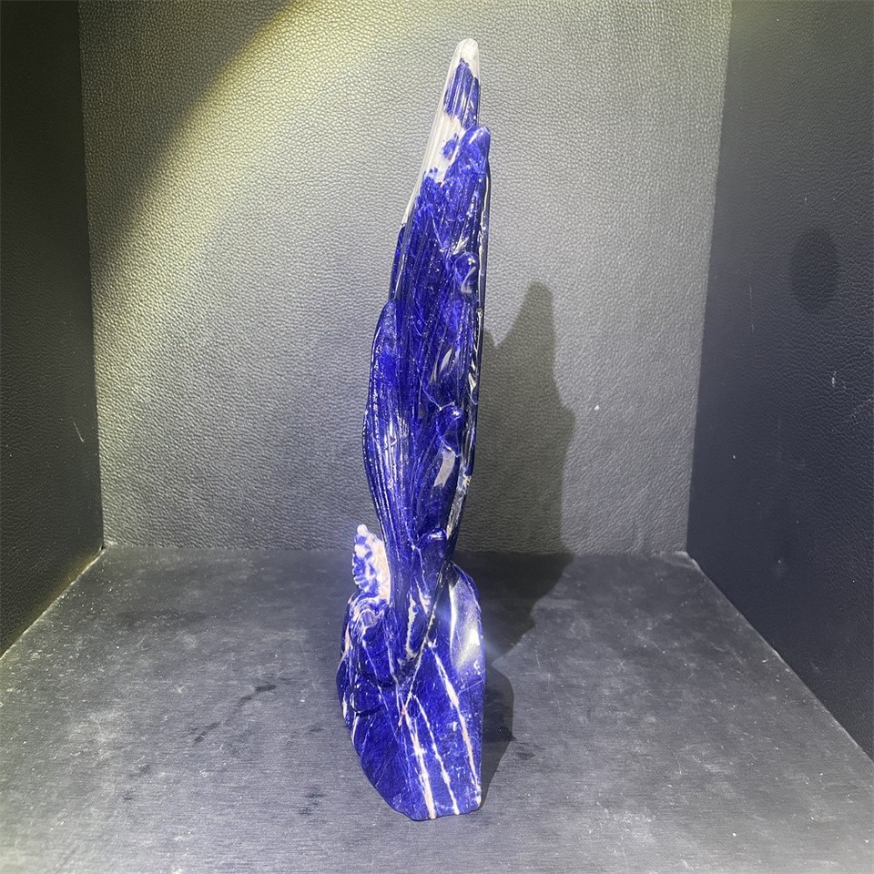 2.2LB 222mm''Sodelite Nine-tailed Fox Crystal Quartz Carving Gift | eBay