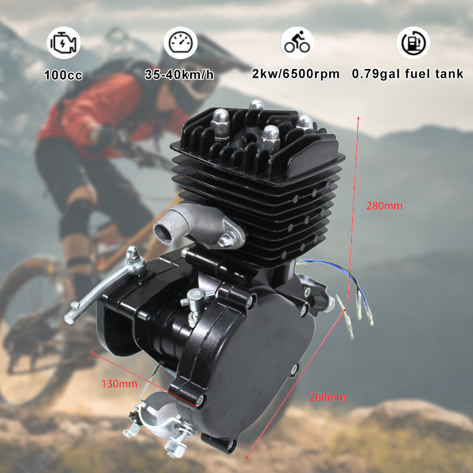 Black 80cc Bike Bicycle Motorized 2 Stroke Petrol Gas Motor Engine Kit ...