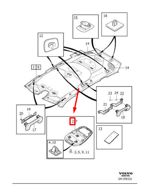 VOLVO OEM 2016 XC90 Interior-Roof-Housing 31389459 for sale online | eBay