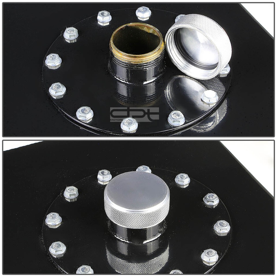 19 GALLON TOP-FEED BLACK COATED ALUMINUM RACING FUEL CELL TANK+CAP ...