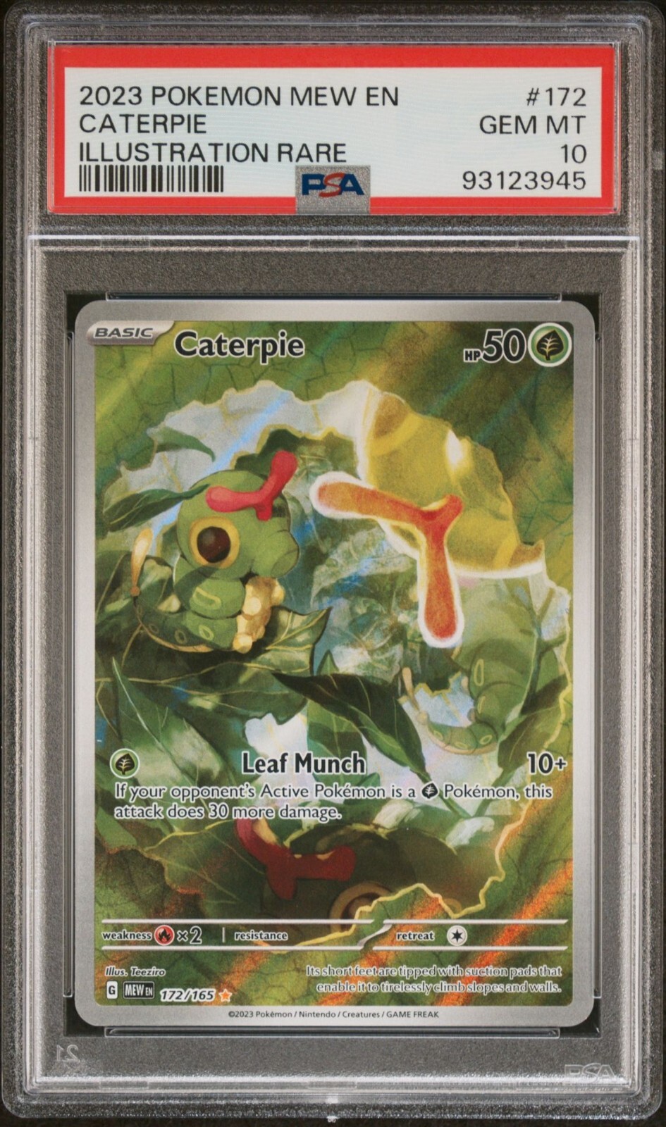 Pokémon TCG Caterpie Scarlet & Violet - 151 172/165 Psa 10 Mew-En ...