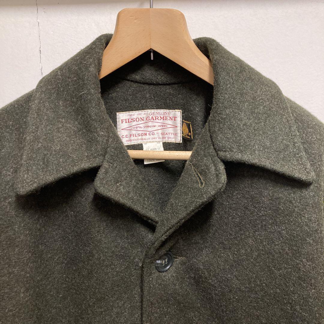 FILSON Double MACKINAW CRUISER Jacket Olive Wool Size… - Gem