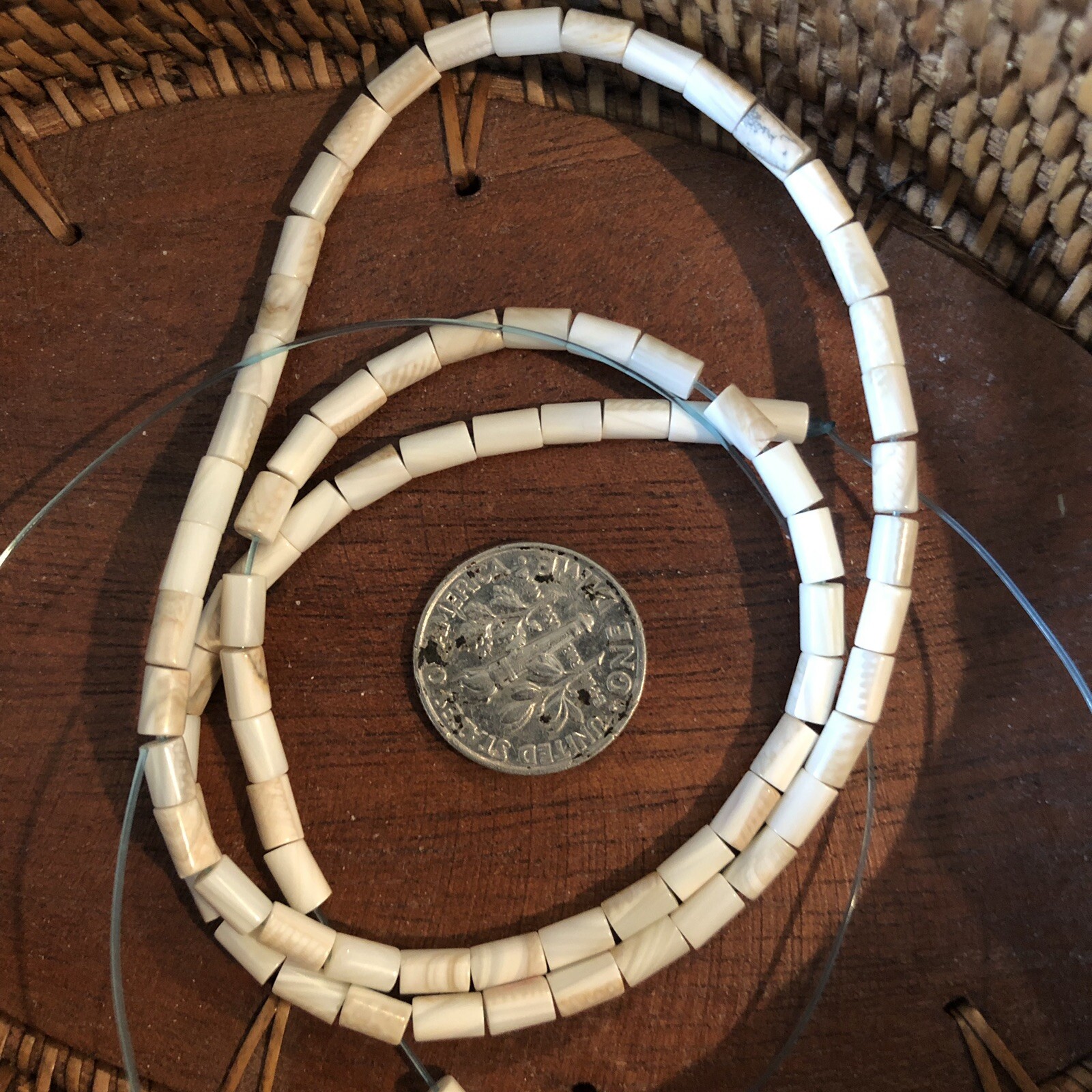 5x3mm White Wampum Beads Quahog Tube Strand. About 78 Beads | eBay