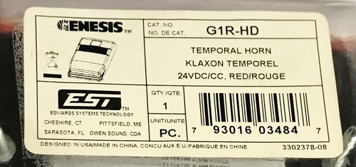 EDWARDS EST GENESIS G1R HD RED TEMPORAL HORN 24 VDC CC G1R-HD | eBay