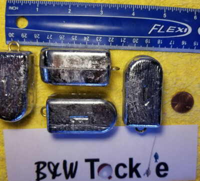 2lb (Pound) Lead Rock Cod Weight Sinker with brass eye, Deep Drop ...