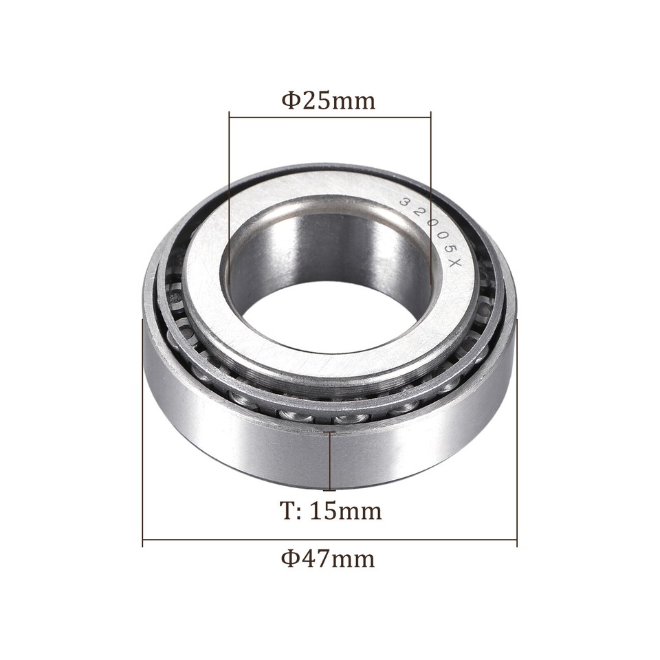 32005X Tapered Roller Bearing 25mm x 47mm x 15mm Chrome Steel Bearing ...