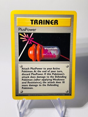 PLUSPOWER 1999 Pokemon Base Set Trainer UNCOMMON TRAINER Card 084/102 ...