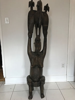 Huge 66.5 In. Tall Antique Carved African Female Fertility/Maternity ...