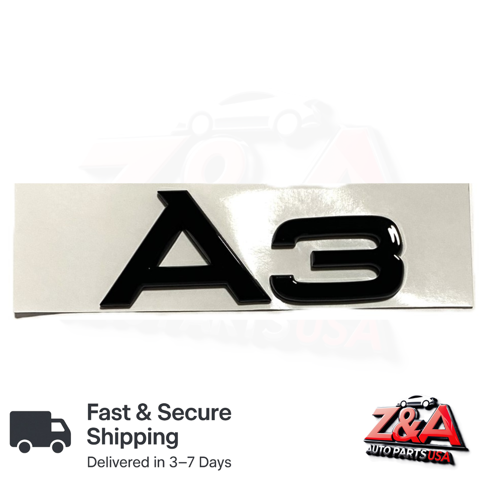 BLACK A3 REPLACEMENT FOR AUDI REAR TRUNK TAILGATE EMBLEM BADGE DECAL ...