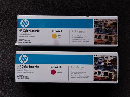 ORIGINAL HP 125A YELLOW CB542A & MAGENTA CB543A TONER CARTRIDGES. NEW ...