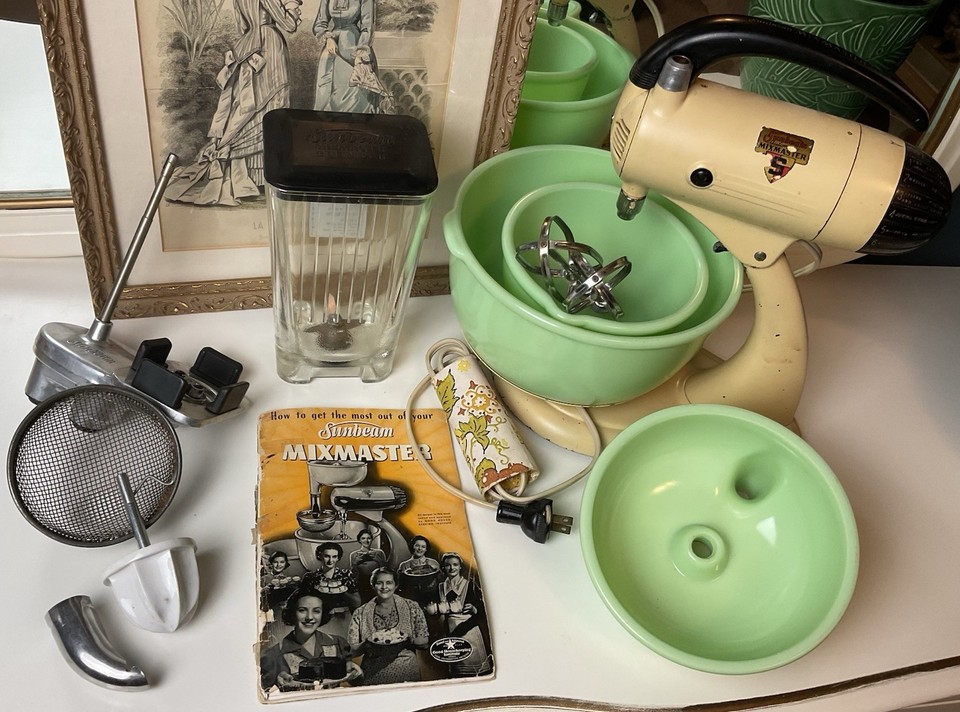 Vintage 1940 s Sunbeam Mixmaster S - Original Jadeite Bowls & Juicer | eBay