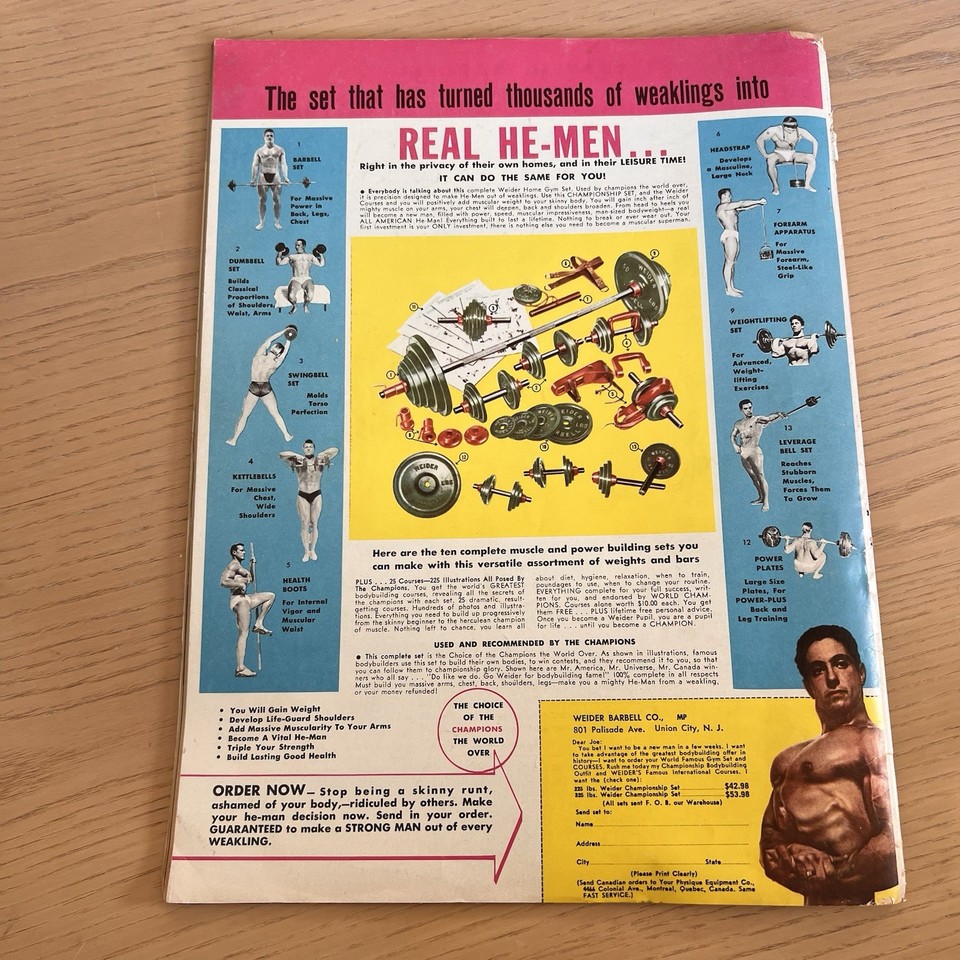 MUSCLE POWER bodybuilding muscle magazine JOE WEIDER Gay Interest 1950s ...