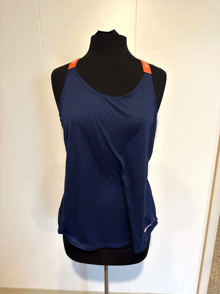 Nike Women’s Tank Top L — Navy / Orange “Just Do It” Cross-Back Straps ...
