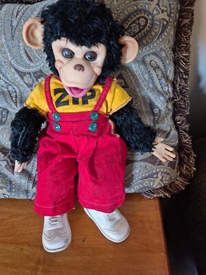 Vintage Zip The Monkey Rubber Face 16" Plush Doll Rushton Co. Zippy ...