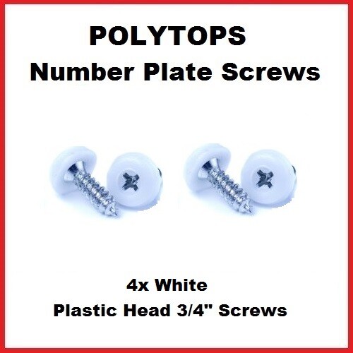 Number Plate Polytop Screws Fixing Kit Oversized Screws qty.4 White ...