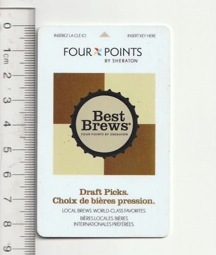 Vtg Four Points By Sheraton Hotel Key Card Local World Class Brews ...