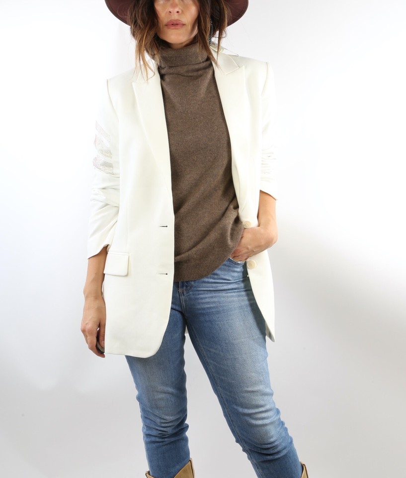 ZADIG & VOLTAIRE Viva Rhinestone Arrow White Blazer Size 42 $499 | eBay