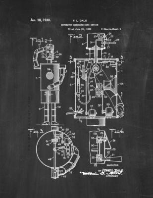 Automaton Merchandising Device Patent Print Chalkboard | eBay