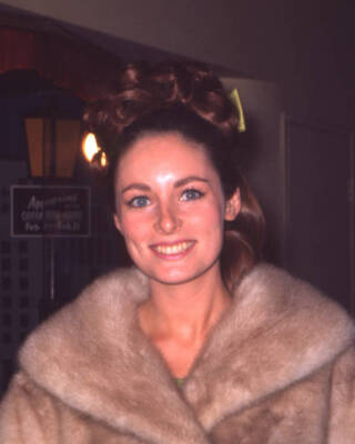 Charmian Carr portrait in fur coat of the American actress who pla- Old ...