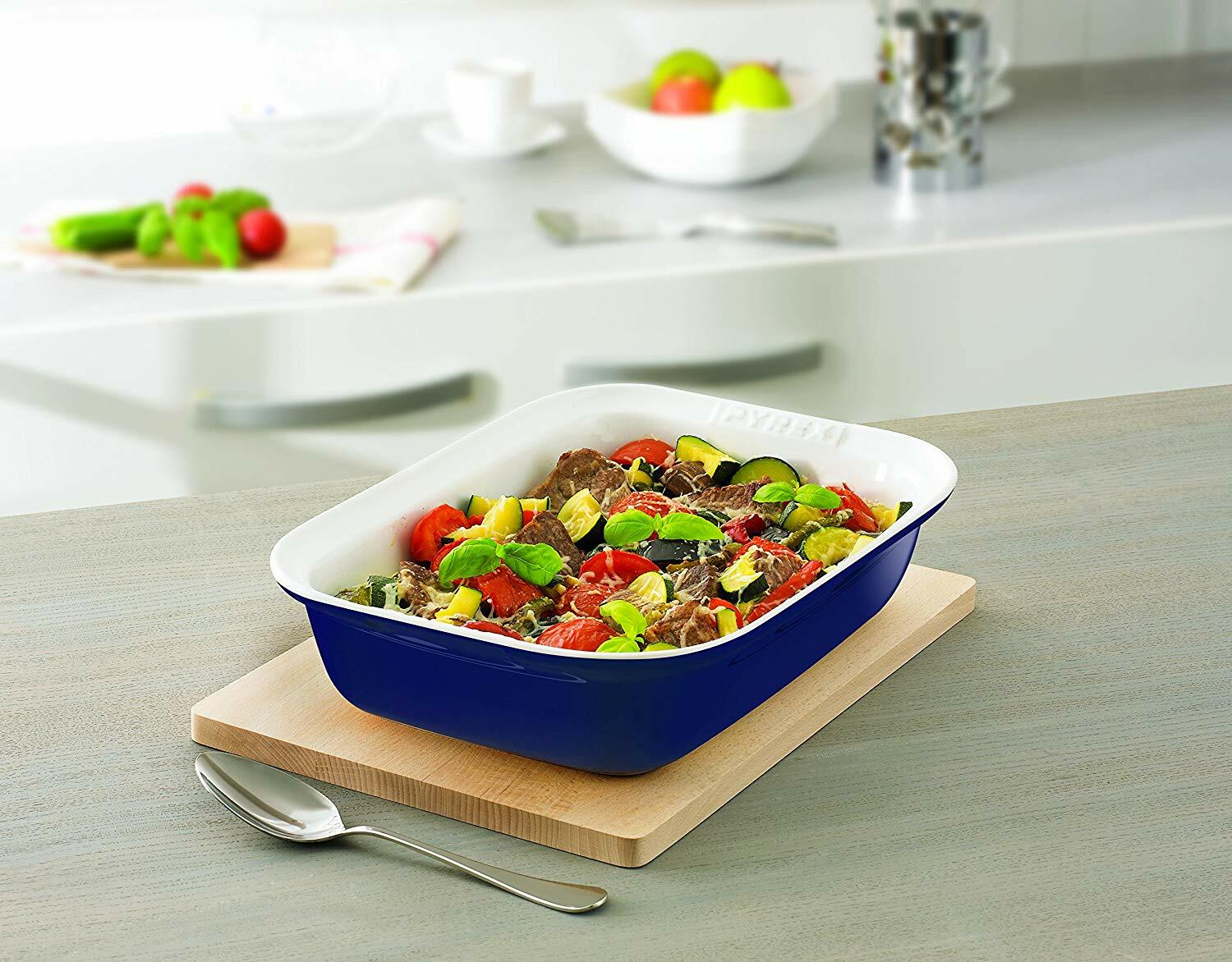 Ceramic Pyrex Oven Dish Roaster Roasting Pan Baking Natural Stoneware ...