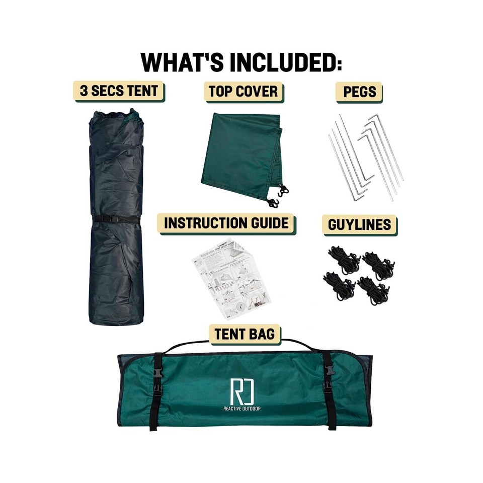 Reactive Outdoor Tent - 3 Second Tent - 3 Sec Instant Pop Up Tent ...