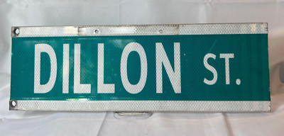 Dillon St. Metal Transportation Street Road Sign Green White 20" X 6.75 ...