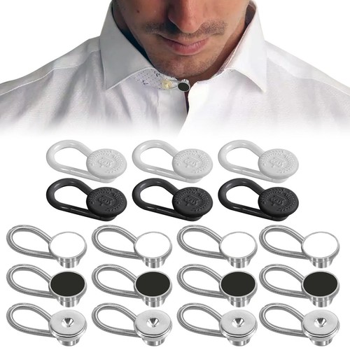 18PCS Metal Collar Buttons Extenders Elastic Button Extender Neck ...