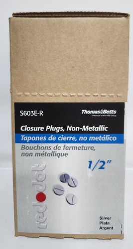 Thomas & Betts S603E-R Red Dot 1/2" Closure Plugs, Non-Metallic (Box of ...