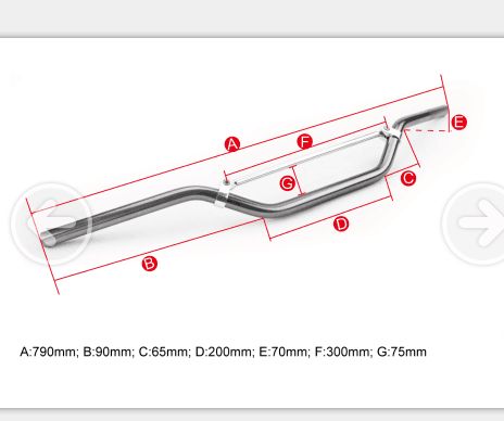 SILVER MOTORCYCLE BRACED HANDLEBARS BIKE MOTORBIKE TRAIL MOTOCROSS 7/8 ...