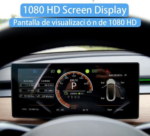 Digital HUD for Tesla Model 3 Performance On-board Computer LCD Display ...