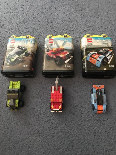 Lego Racers Blue Bullet 8193 Lime Racer 8192 Turbo Tow 8195 With ...