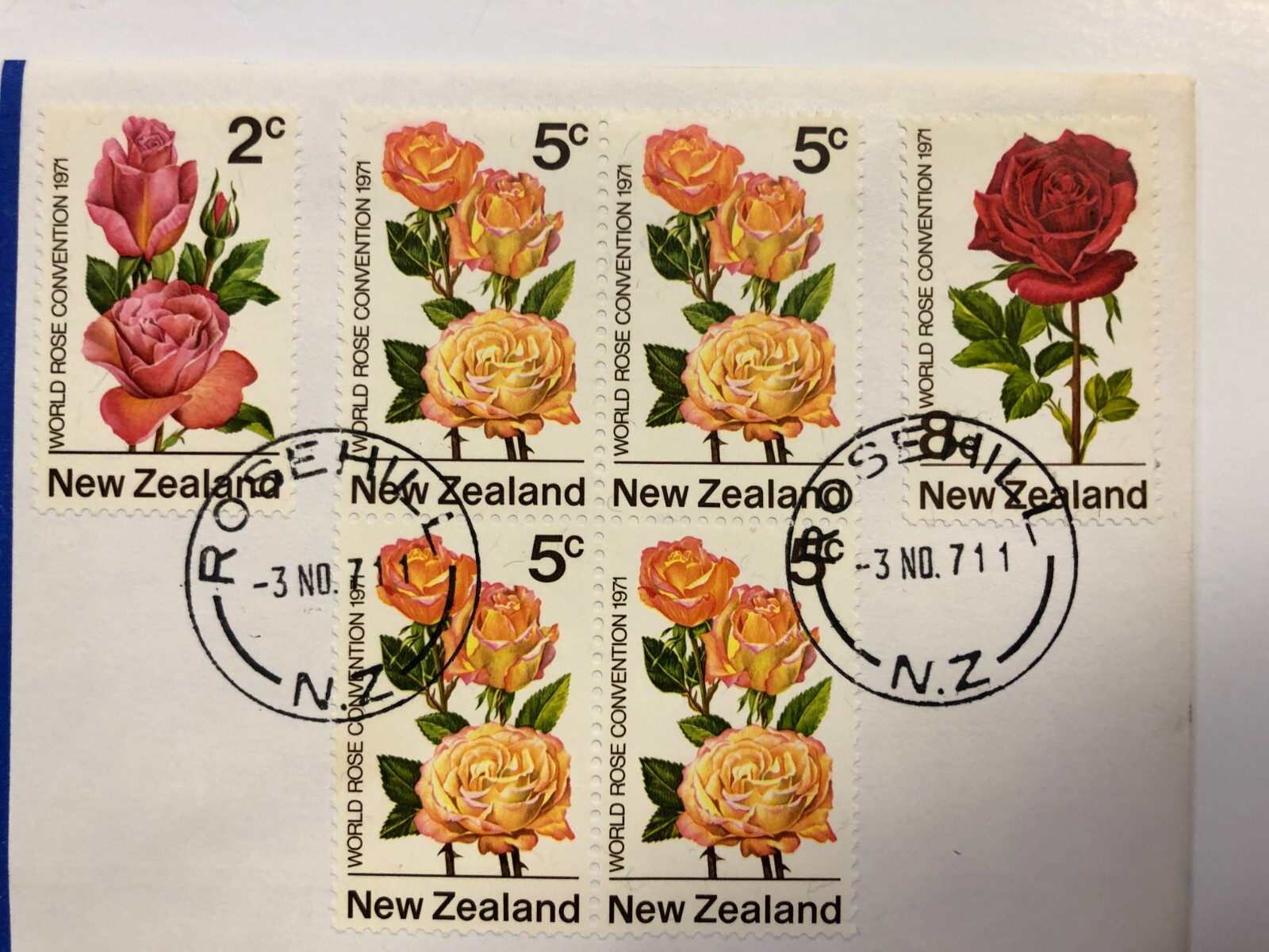 NEW ZEALAND 1971 World Rose Convention Coin & First Day Covers PNC Hutt ...