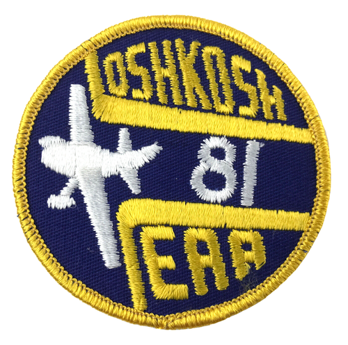 Vtg EAA Oshkosh WI Air Show Patch 1981 Airplane Pilot Aviation Round ...
