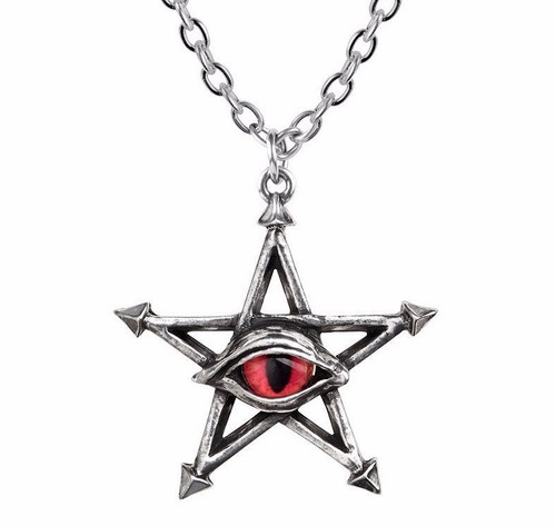Alchemy Gothic Red Curse Magick Pentagram Pendant Evil Red Snake Eye ...