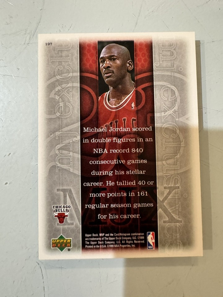 1999-00 Upper Deck MVP MJ Exclusives Michael Jordan Chicago Bulls #197 ...