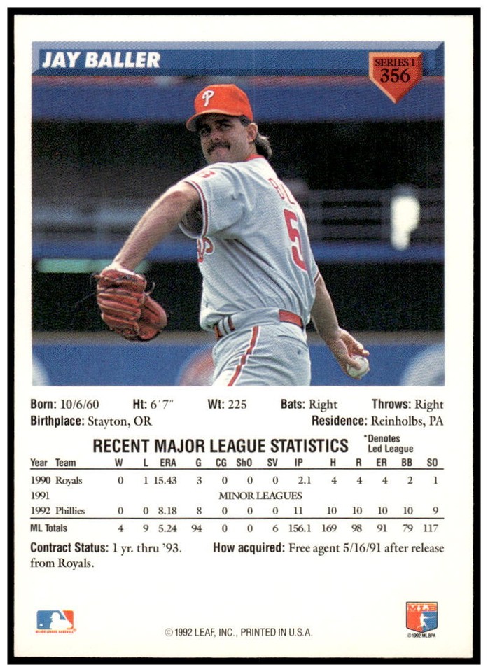 1993 Donruss #356 Jay Baller NM | eBay
